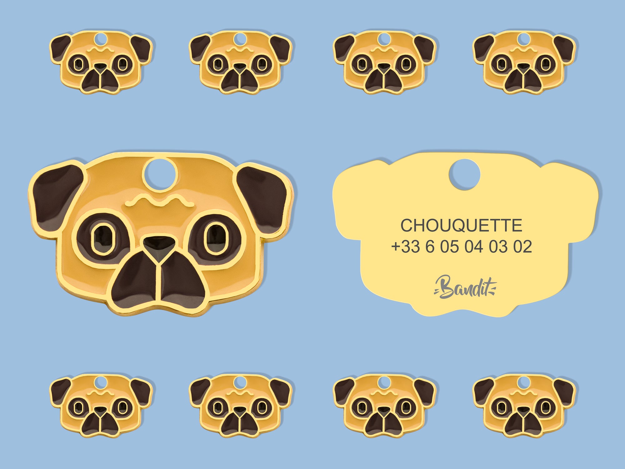 Médaille carlin pour chien – French Bandit